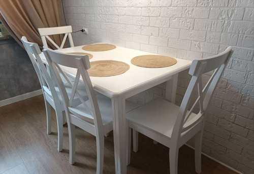 Стол и стулья 4 шт кухонные комплект массив новые