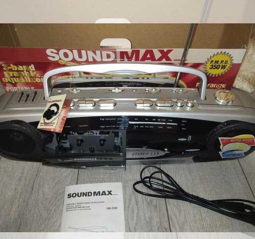 Магнитофон кассетный Soundmax Germany sm-2206. Нов