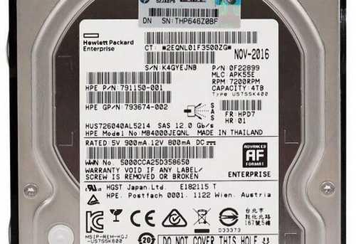 Жесткий диск HP MB4000jeqnl 12G SAS 3,5"