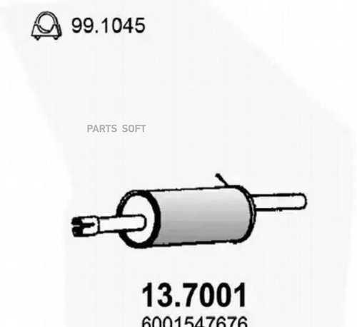 Asso 137001 Резонатор глуш. задний Ren. Logan 03