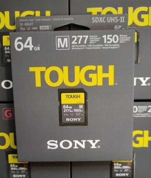 Карта памяти Sony sdxc 64GB 277R/150W Tough (SF-M6