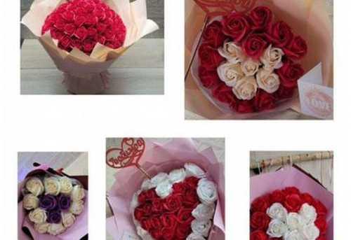 Букет роз из мыльных цветов на 8 марта