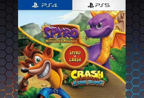 Набор Spyro + Crash Remastered PS4