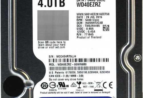 HDD 4TB WD40ezrz WD Blue SATA