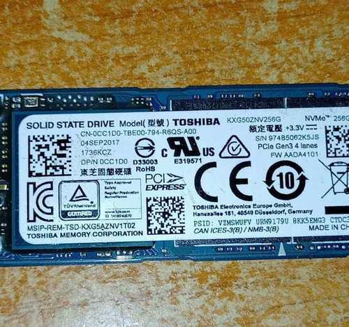 SSD M2 nvme Toshiba 256 Gb