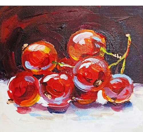 Картина натюрморт с фруктами масло холст живопись