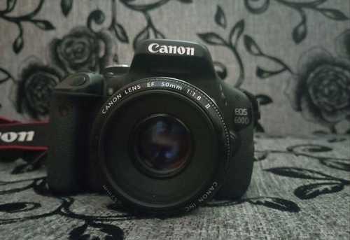 Зеркальный фотоаппарат canon eos 600d + 50mm f/1.8