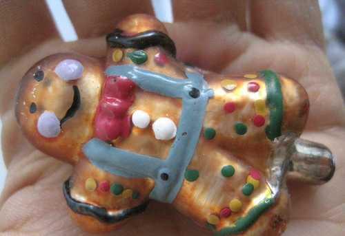 Стеклянная елочная игрушка пряник печенье из Шрека