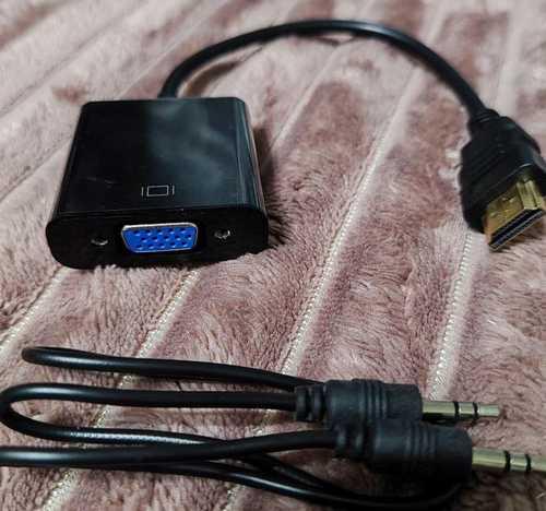 Переходник hdmi vga   jack 3.5