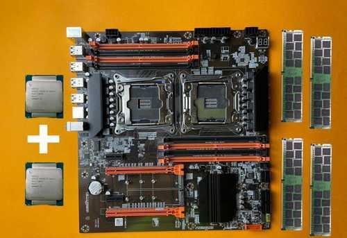 Комплект xeon X99 dual + 2 шт E5 2650 v3 + 64 гб