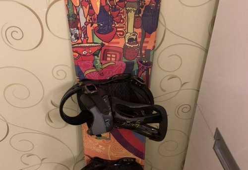 Доска для сноуборда130Нell Snowboard+ботинки41р+шл