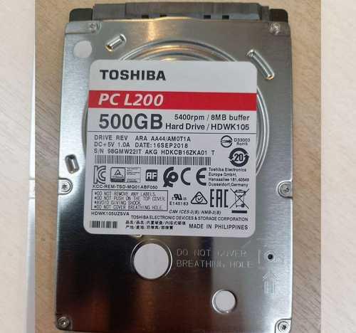 Жёсткий диск Toshiba 500гб 2.5