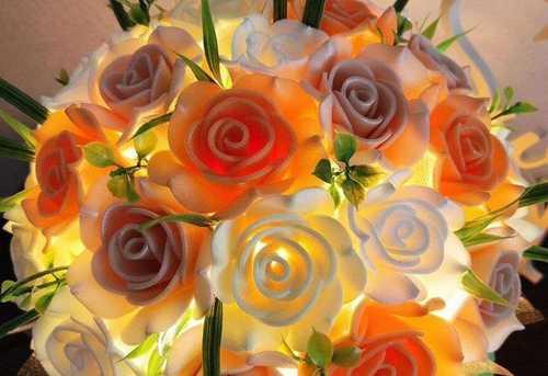Букет ночник из роз. Цветы. Изолон