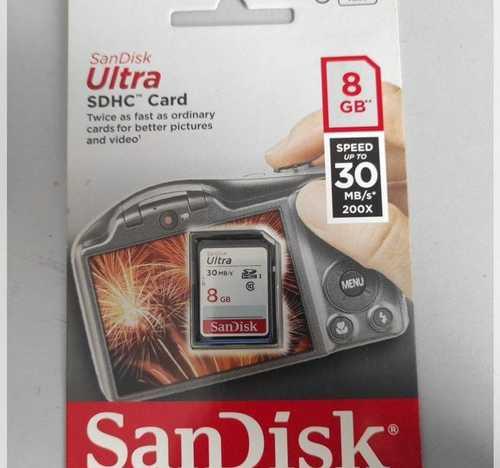 Карта памяти SanDisk sdhc 8 гб Class 10, UHS-I, R