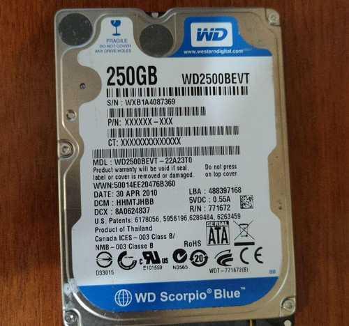 Hdd 250 gb 2.5