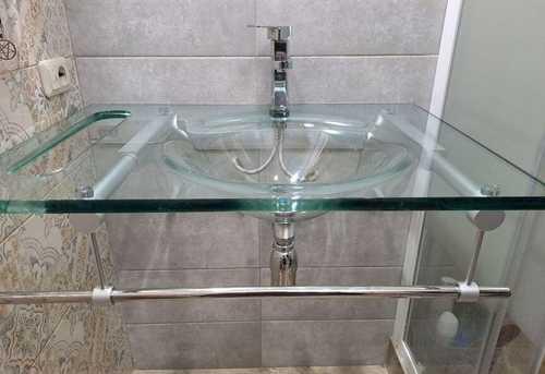 Стеклянная раковина в ванную