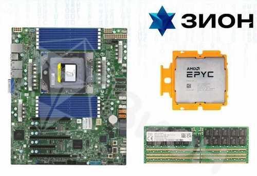 Epyc 9684X + H13SSL-I + DDR5 512Gb + Кулер