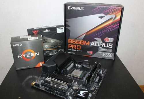 Материнская плата Aorus B550m pro Ryzen 5600x 16gb