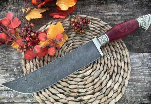 Узбекский большой нож из дамасской стали