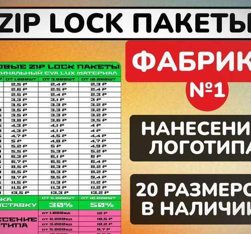Зип пакеты с логотипом и печатью 30х40