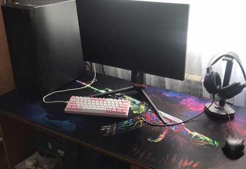 Игровой пк с монитором клавиатурой и мышью