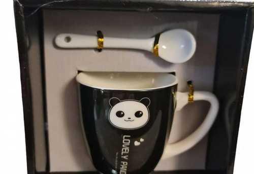 Чашка с ложкой Панда, подарочная