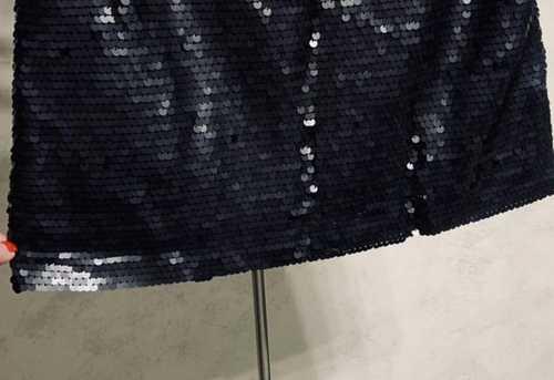 Юбка zara мини черная