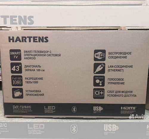 Новый 43" 109см SMART TV Hartens