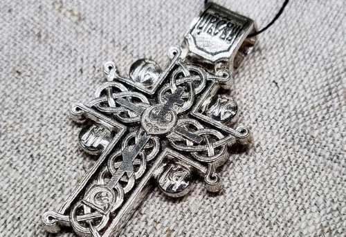 Мужской серебряный Голгофский крест