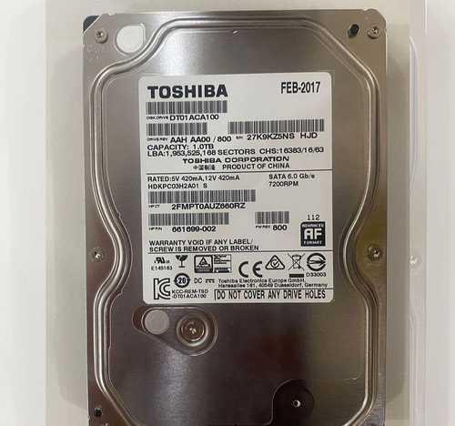 Жесткий диск Toshiba 1tb