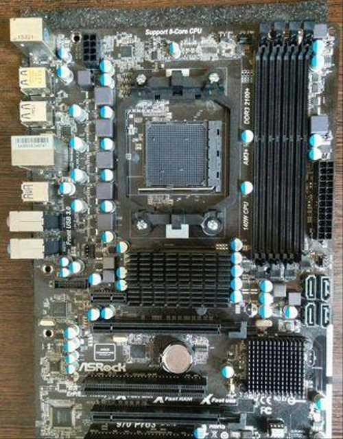 Мат. плата ASRock 970 Pro3, 4 Гб DDR3, AMD FX4350