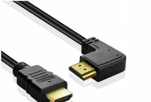 Кабель hdmi 2.0, левый угловой на прямой "папа",1м