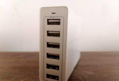Сетевое зарядное устройство USB 10A на 6 портов