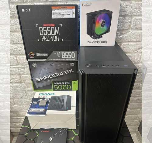 Новый Игровой пк RTX5060/Ryzen5600X/SSD1TB/16ddr4