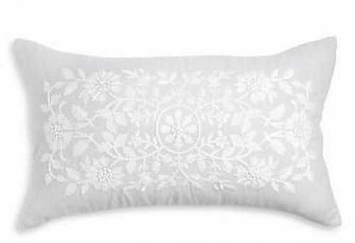 Декоративная подушка с цветочной вышивкой, 14 x 24