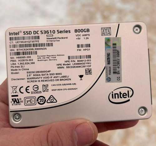 Ssd intel dc s3610 800gb