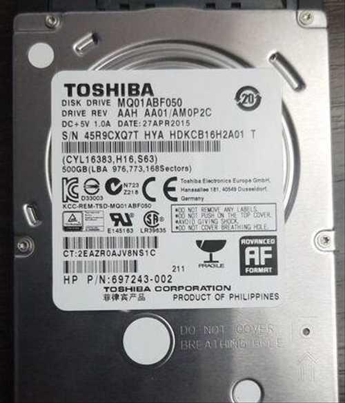Жесткий диск Toshiba 500 гб MQ01ABF050 - 2.5"