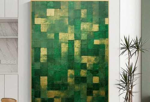 Картины абстракция зеленая современная живопись