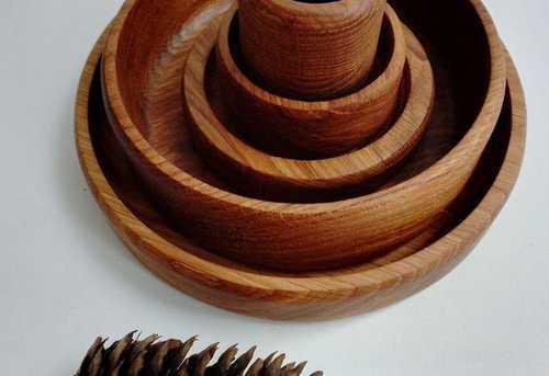 Набор тарелок деревянных