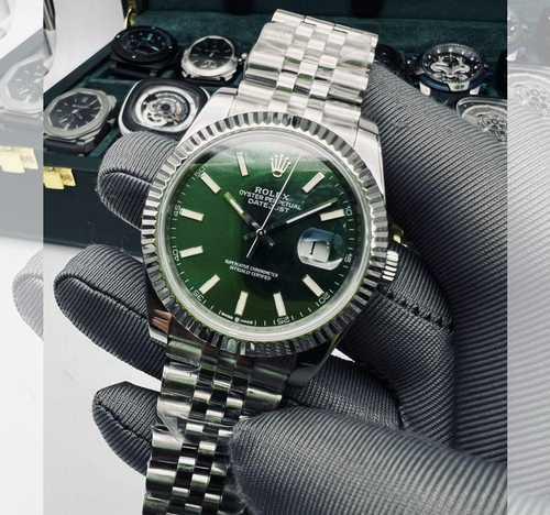 Часы rolex datejust 41mm green супер качество