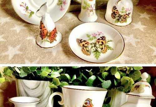 Royal Worcester Бабочки 1982г шикарный фарфор