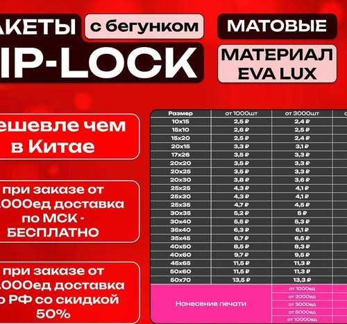 Пакеты с бегунком zip lock с нанесением лого 25х40