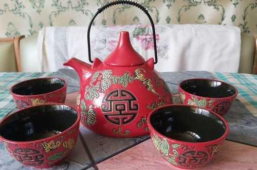 Китайский свадебный керамический ретро чайник