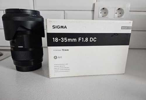 Объектив Sigma 18-35 f/1.8 Canon