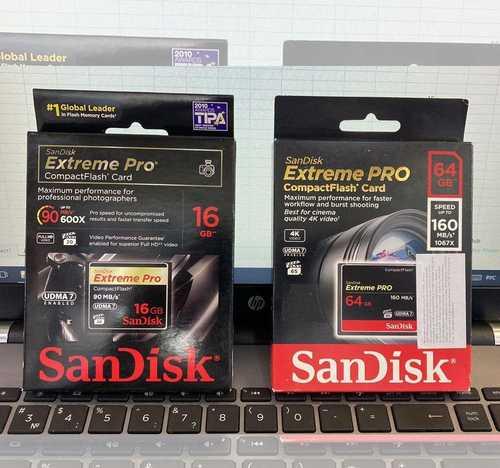 Карта памяти SanDisk Compact Flash 16 гб, R/W 160