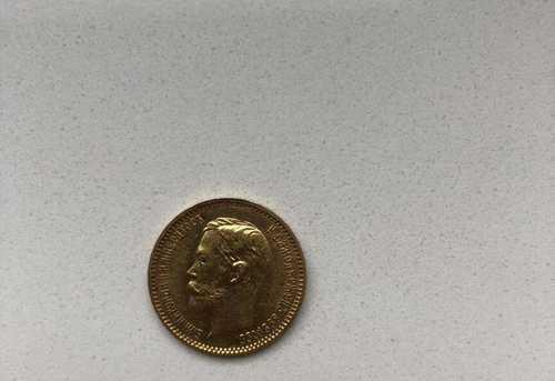 Золотая монета 5 рублей 1901 фз