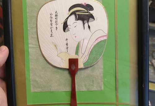Настенная Плакетка в Японском стиле Веер