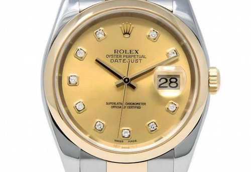 Rolex datejust 36 champagne SET with diamonds