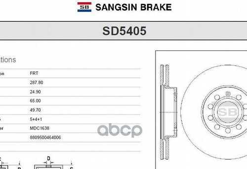 Диск тормозной, передний SD5405 Sangsin brake