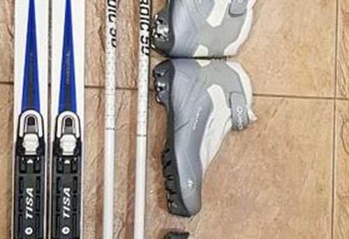 Комплект беговых лыж Tisa с палками и ботинками